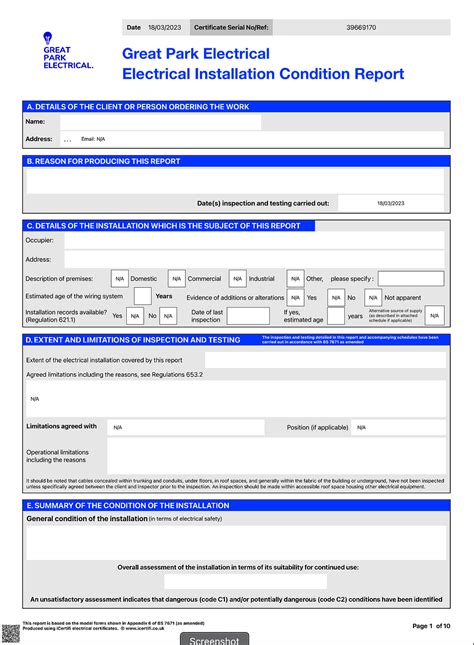 Eicr Reports Great Park Electrical Eicr Newcastle