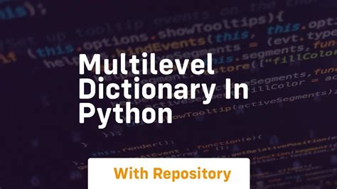 Multilevel Dictionary In Python Youtube