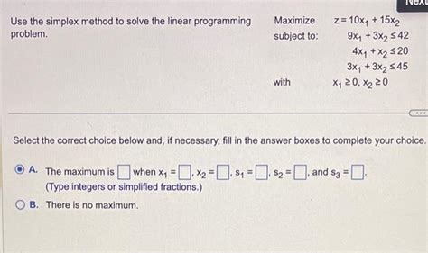 Solved Use The Simplex Method To Solve The Linear Chegg