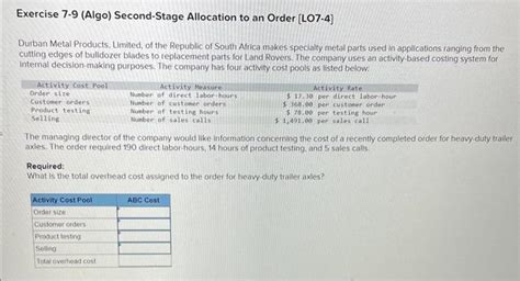 solved exercise 7 9 algo second stage allocation to an