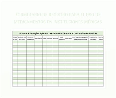 Formato De Registro De Medicamentos Image To U