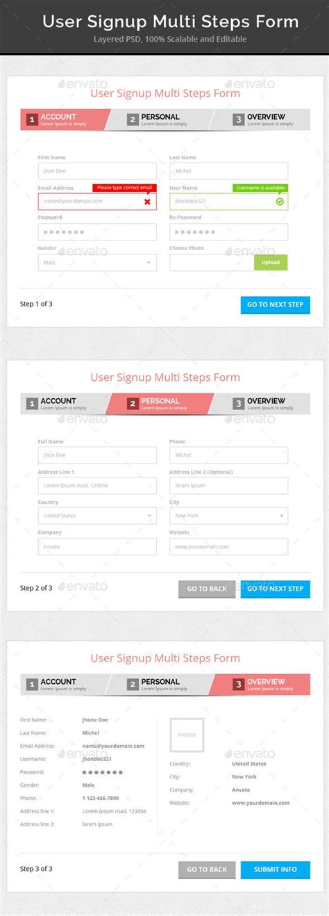 Create An Account With Our Easy And Intuitive Multi Step Form