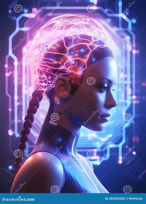Ai And Brain Computer Interfaces Ai Generated Stock Illustration