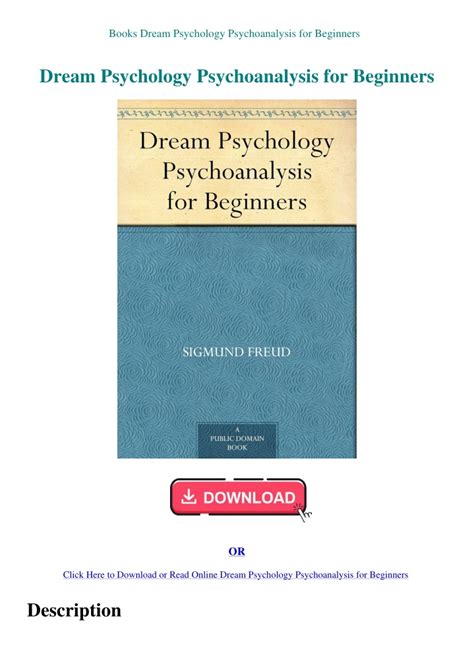 Ppt Books Dream Psychology Psychoanalysis For Beginners Powerpoint Presentation Id 13884128