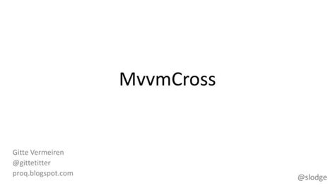 Mvvm Crossevent Basics Ppt