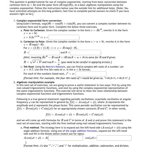 Solved This Question Is Guided Tutorial For Use Of Complex Chegg