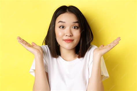 Free Photo Silly Mistake Close Up Of Cute Asian Girl Saying Sorry