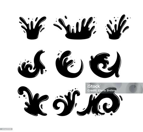 리퀴드 스플래쉬 실루엣 물 또는 페인트 방울 튄 자국 및 물방울 스플래시 아이콘 0명에 대한 스톡 사진 및 기타 이미지 0명 개체 그룹 그래피티 Istock