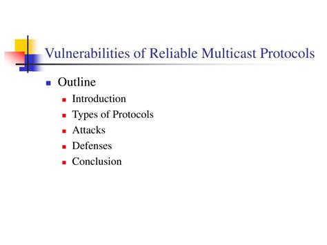 PPT Vulnerabilities Of Reliable Multicast Protocols PowerPoint Presentation ID