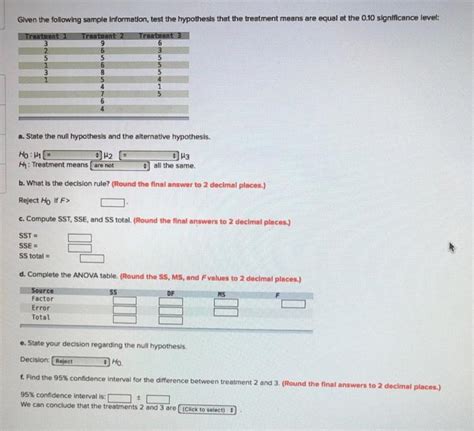 Solved Given The Following Sample Information Test The