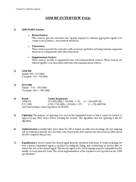 Gsm Rf Interview Questions And Answers Pdf Modulation General
