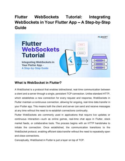 Flutter Websockets Tutorial Integrating Websockets In Your Flutter App