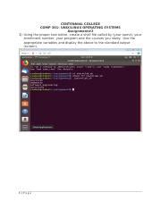 Linuxassignment Docx CENTENNIAL COLLEGE COMP UNIX LINUX OPERATING SYSTEMS Assignment