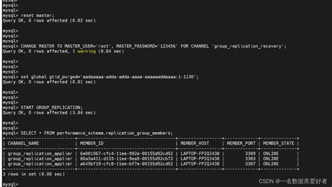 Mysql Mgr 恢复从库维度mysql Mgr恢复单个成员 Csdn博客
