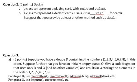 solved question 2 5 points design a a class to represent
