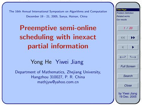 Pdf Preemptive Semi Online Scheduling On Parallel Machines With