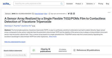 A Sensor Array Realized By A Single Flexible Tio2poms Film To