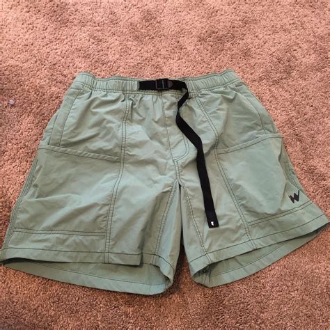 large green without walls shorts worn twice depop
