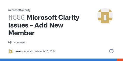 Microsoft Clarity Issues Add New Member · Issue 556 · Microsoft Clarity · Github