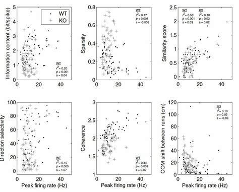12 Correlation Of The Firing Field Properties With The Peak Firing