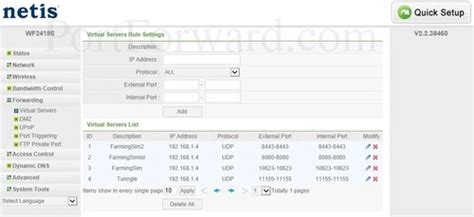 Netis WF2419E Router Port Forwarding Instructions