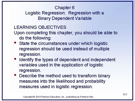 Chapter 6 Logistic Regression Regression With A Binary