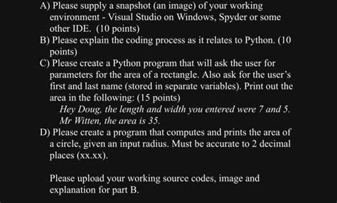 Solved A Please Supply A Snapshot An Image Of Your Chegg
