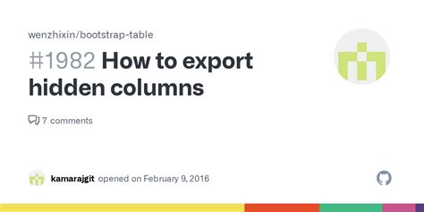 how to export hidden columns · issue 1982 · wenzhixin bootstrap table