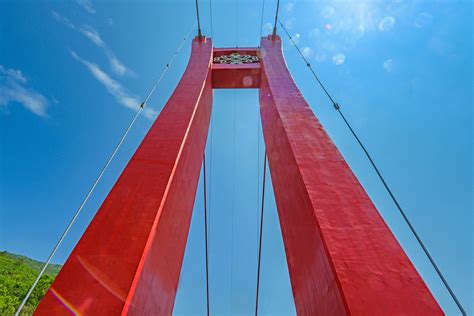 The Worlds Longest Suspension Glass Bridge In Huangchuan Three Gorges