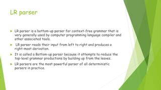 LR PARSE Pptx Programming Languages Computing