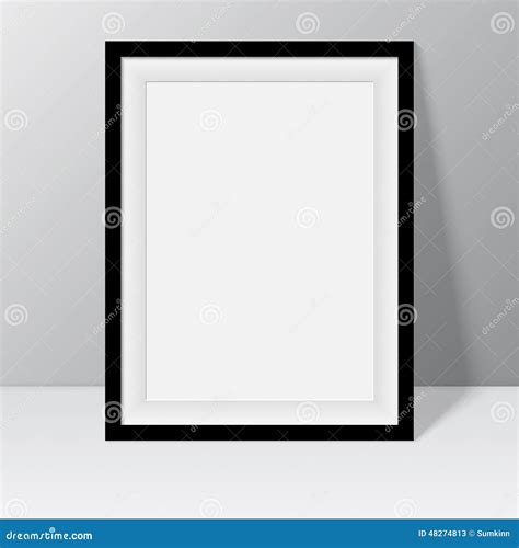 Черная рамка для картин или фотоснимок Иллюстрация вектора иллюстрации насчитывающей рамка