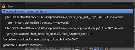 cant import obj files modeling blender artists community