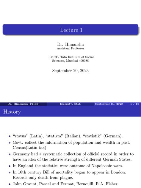 Lec 1 Pdf Statistics Methodology