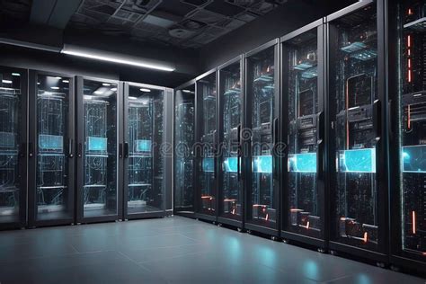 Modern Data Technology Center Server Room Stock Illustration Illustration Of Micro Component