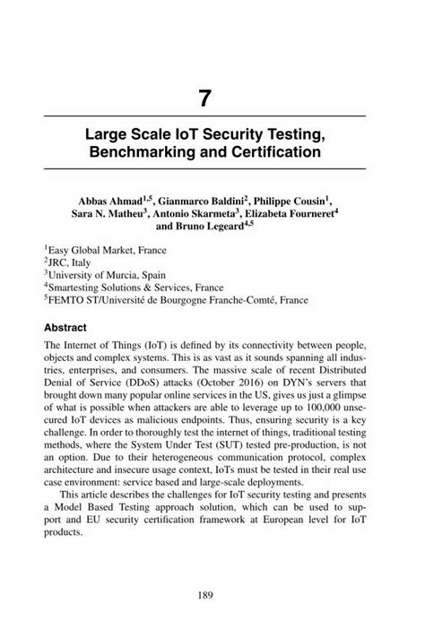 pdf large scale iot security testing benchmarking and 7 large