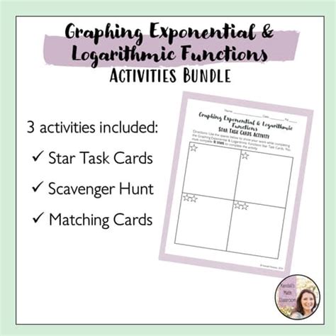 Graphing Exponential And Logarithmic Equations Activities Bundle For Algebra 2