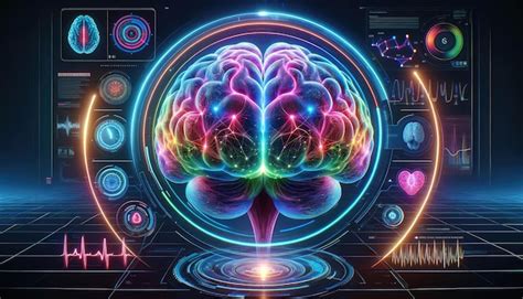 Premium Photo A Highly Detailed Futuristic Visualization Of Brain Activity Analysis With