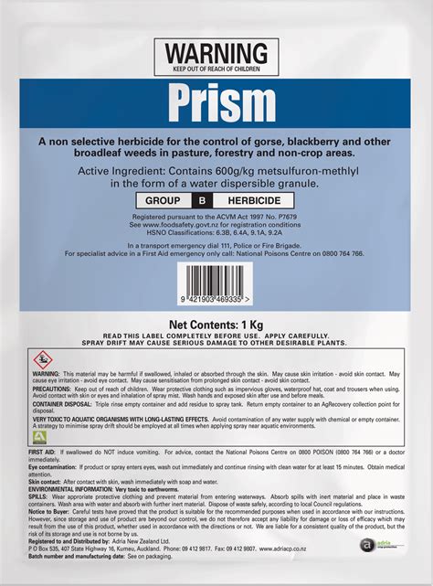 Prism® Herbicides Adria Crop Protection Solution Nz