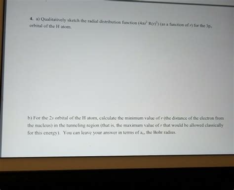 Solved A Qualitatively Sketch The Radial Distribution Chegg