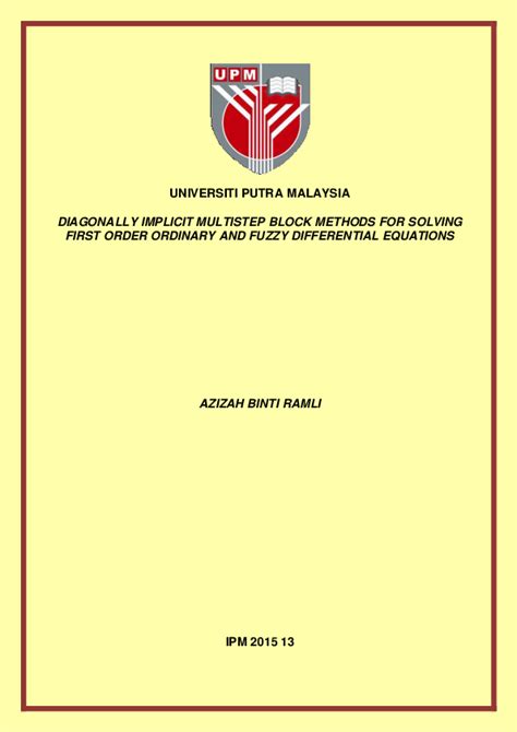 Pdf Diagonally Implicit Multistep Block Methods For Solving First Order Ordinary And Fuzzy