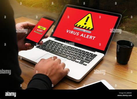 Virus Alert Warning Digital Browsing Firewall Hacker Protection Concept Stock Photo Alamy