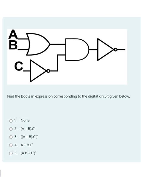 find the boolean expression corresponding to the digital circuit given