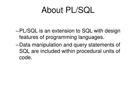 Ppt About Pl Sql Powerpoint Presentation Free Download Id 6895814