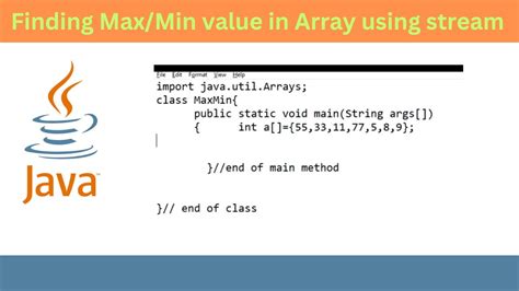 How To Find Max And Min Value In Array Java Youtube
