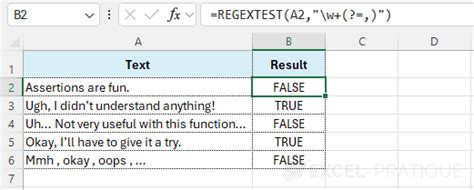 Excel Function Regextest 33