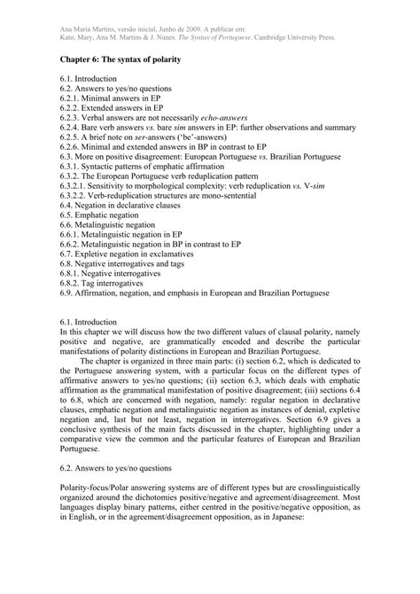 Pdf The Syntax Of Polarity