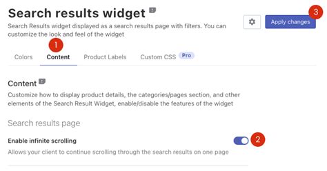 How To Switch Off Traditional Pagination In Search Results Widget On