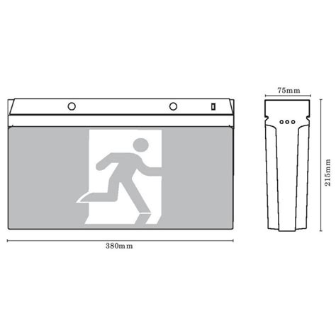 Decrolux EXODUS FIT 3W Surface Mount Exit Light Maintained LED