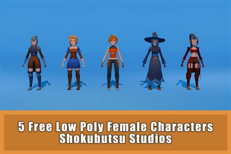 low poly female free low poly 3d by shokubutsu 3d 角色 unity asset