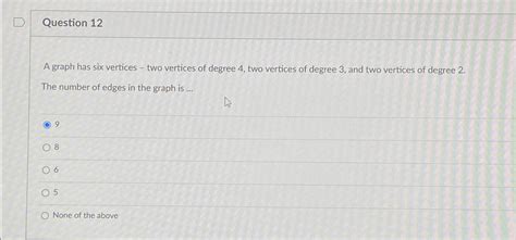 Solved Question 12a Graph Has Six Vertices ﻿two Vertices